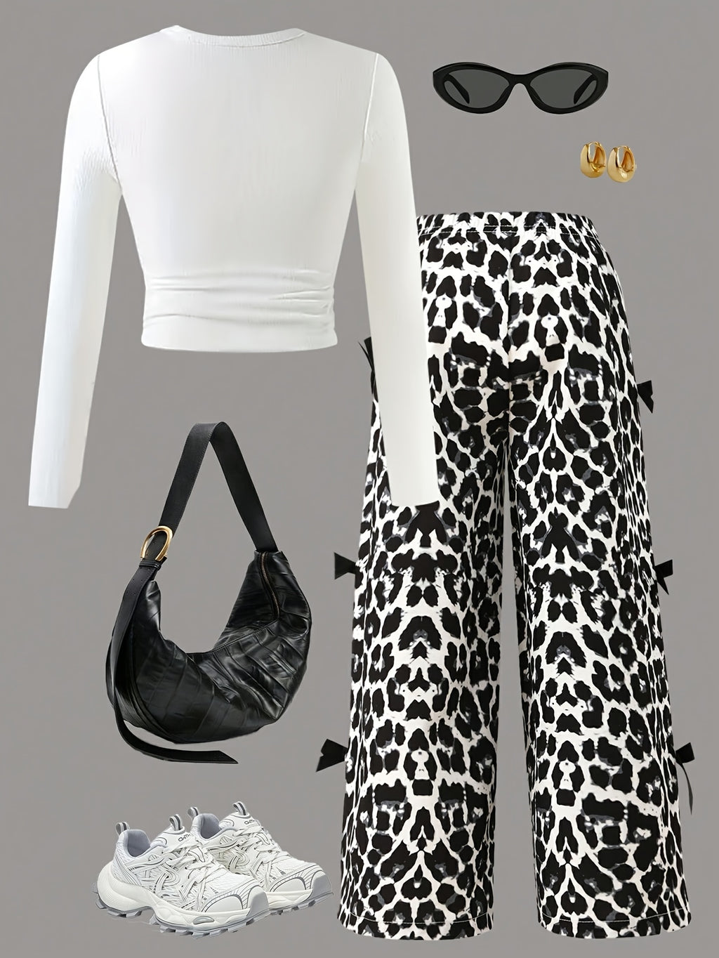 2pcs Girls' White & Black/White/Gray/Beige/ Brown/Blue/ Green/Red/Leop ...